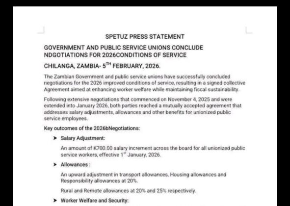 GOVERNMENT AWARDS K700 SALARY INCREMENT TO PUBLIC WORKERS - The Zambian ...